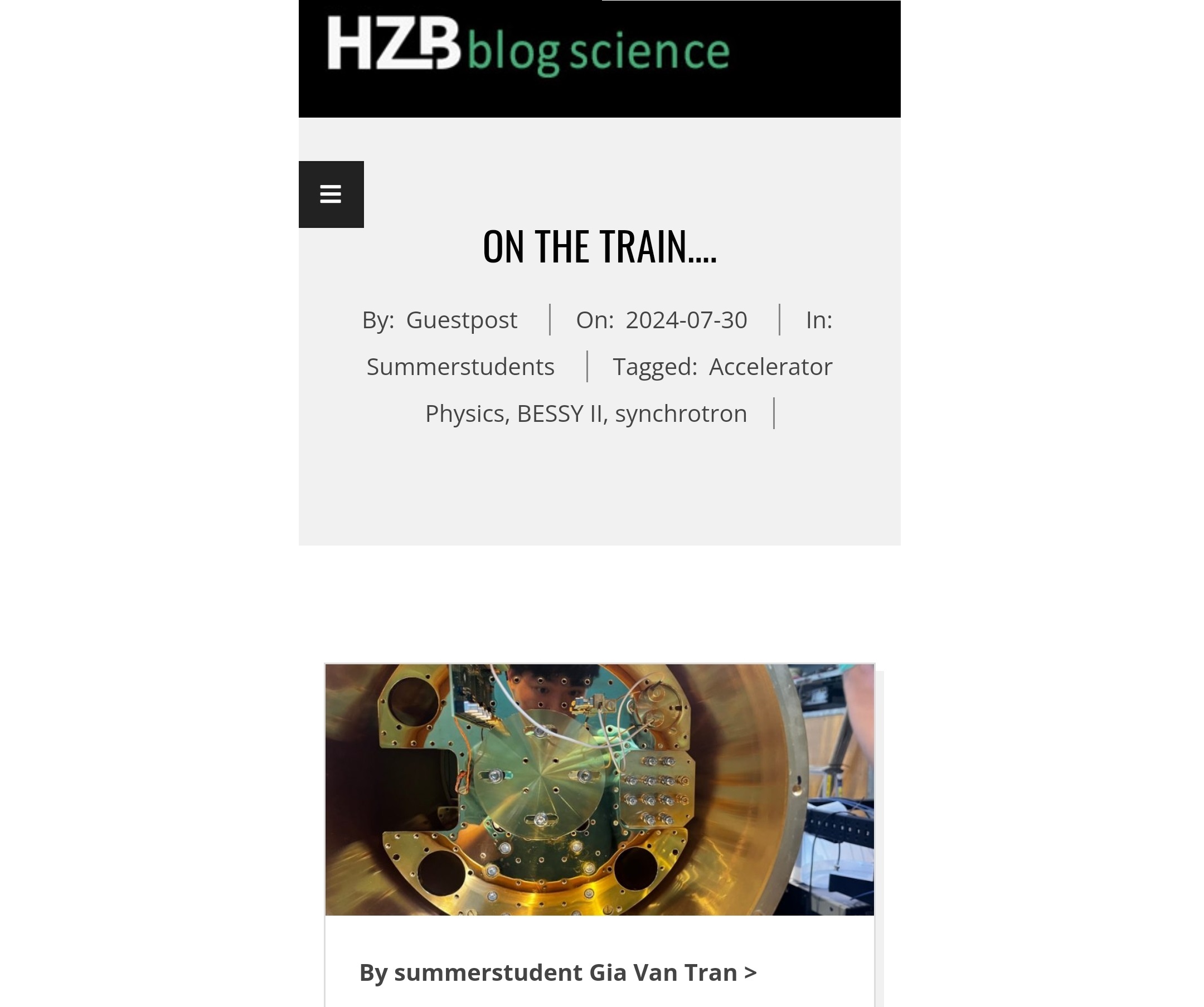 International Summer Student Programme - Helmholtz-Zentrum Berlin (HZB)